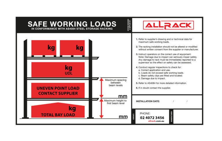 Safe Working Load Signs – ALLRACK